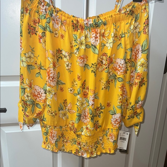 BCX | Tops | Bcx Yellow Smocked Ruffled Blouse | Poshmark
